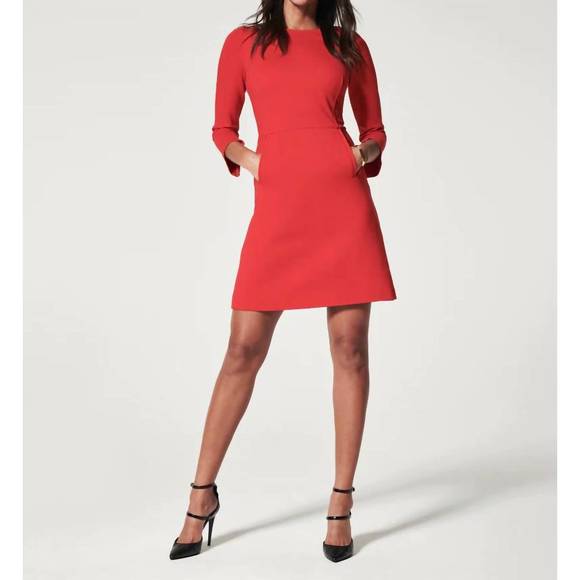 SPANX | Dresses | New Spanx The Perfect Aline 34 Sleeve Dress In True ...